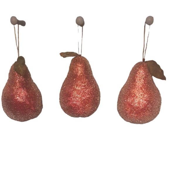 Decor | Accents | 3 Jeweled Pears Beaded Holiday Christmas Decor 7 ...